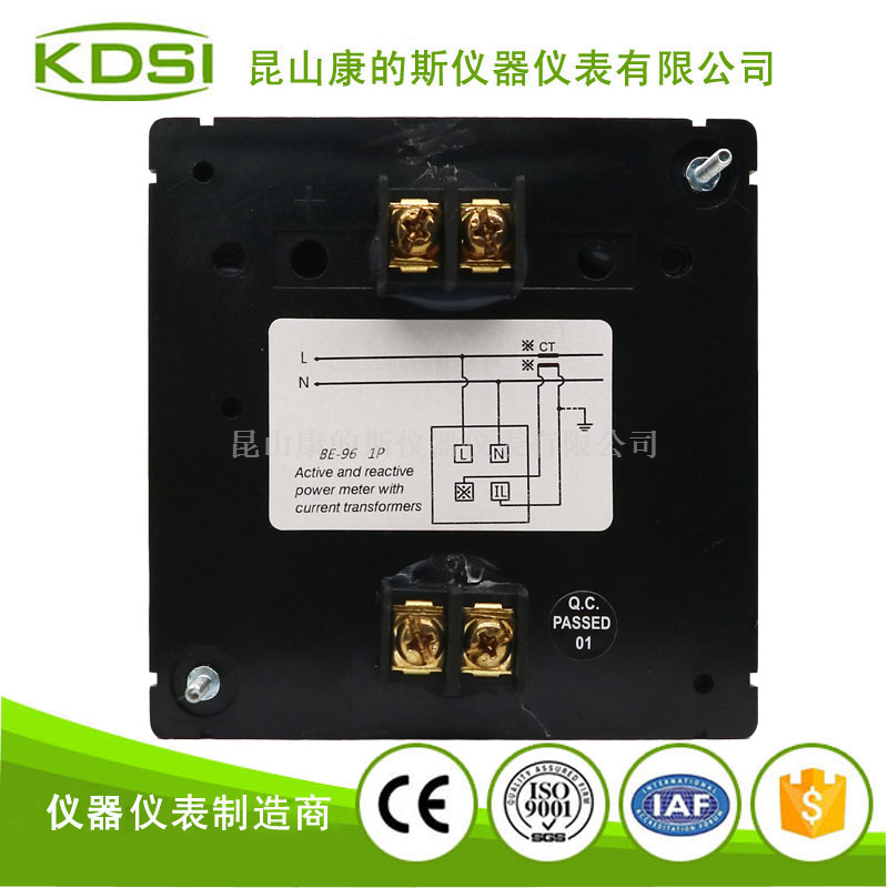 指针式单相功率表BE-96 20kW 100/5A 240V, 指针式功率表, 单相功率表, 出口型方形电表 供应 - 昆山康的斯仪器仪表有限公司